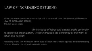 Laws Of Return in Economics | PPTX
