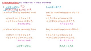 Laws of set operations (Sets, relations and functions) | PPT