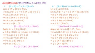 Laws of set operations (Sets, relations and functions) | PPT