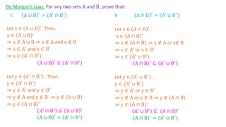 Laws of set operations (Sets, relations and functions) | PPT
