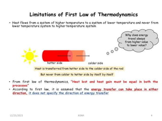 Laws of Thermodynamics (First, Second law) | PPTX