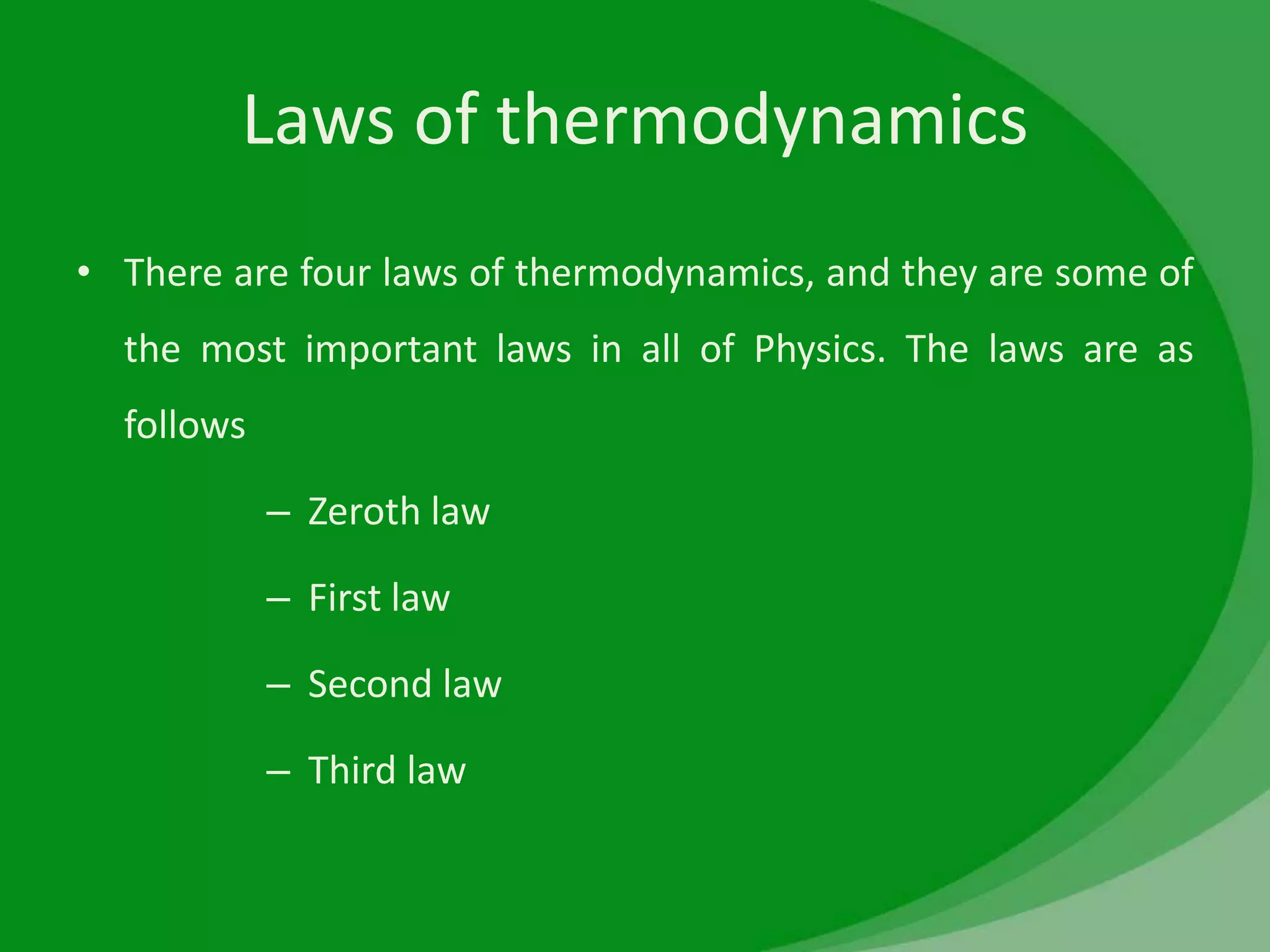 Laws of thermodynamics and their significance | PPTX
