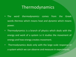 Laws of thermodynamics and their significance | PPTX