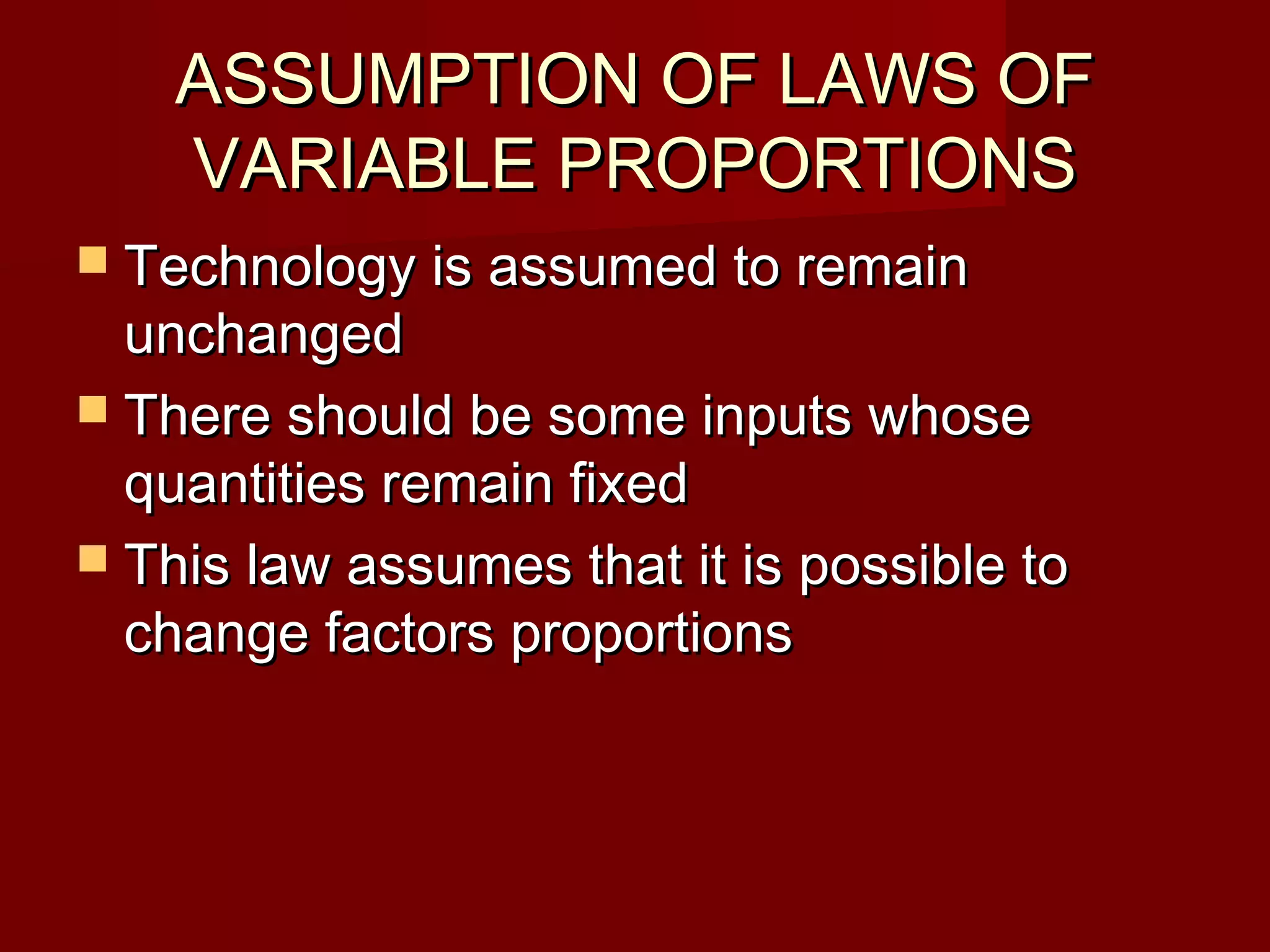 Laws of variable proportions or law of returns | PPT