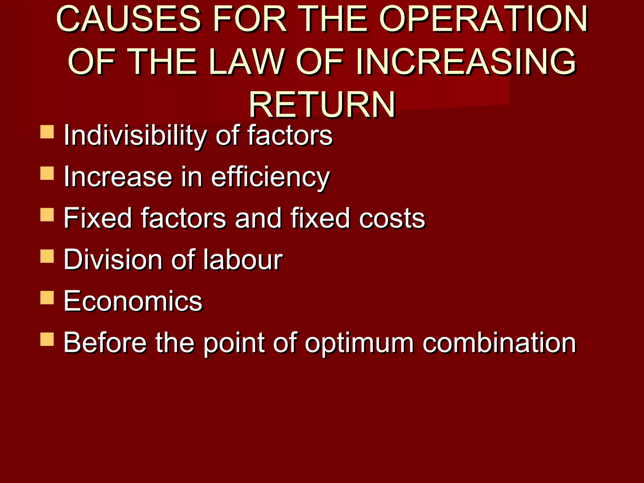 Laws of variable proportions or law of returns | PPT