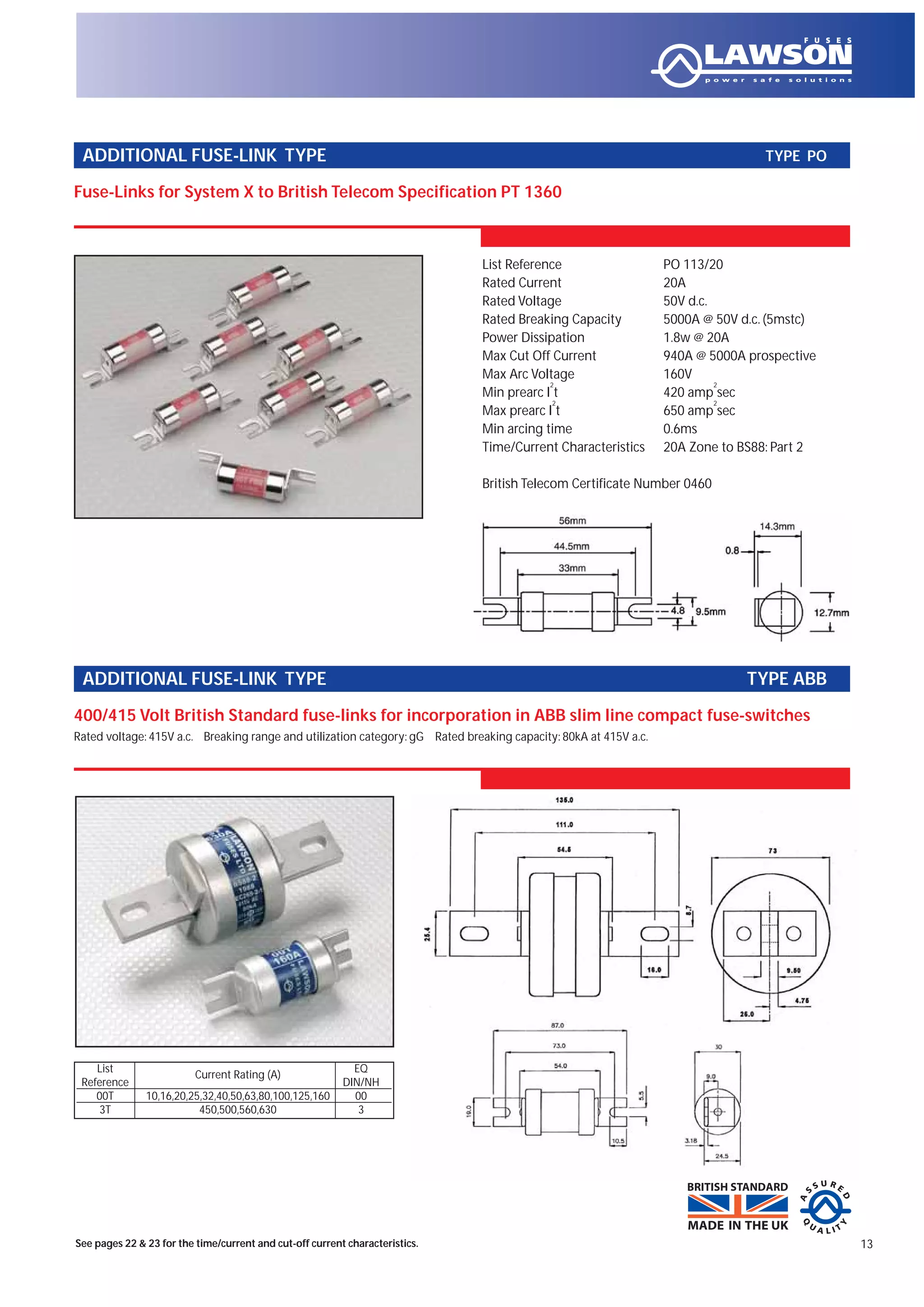 Lawson - Low Voltage Fuse Links | PDF