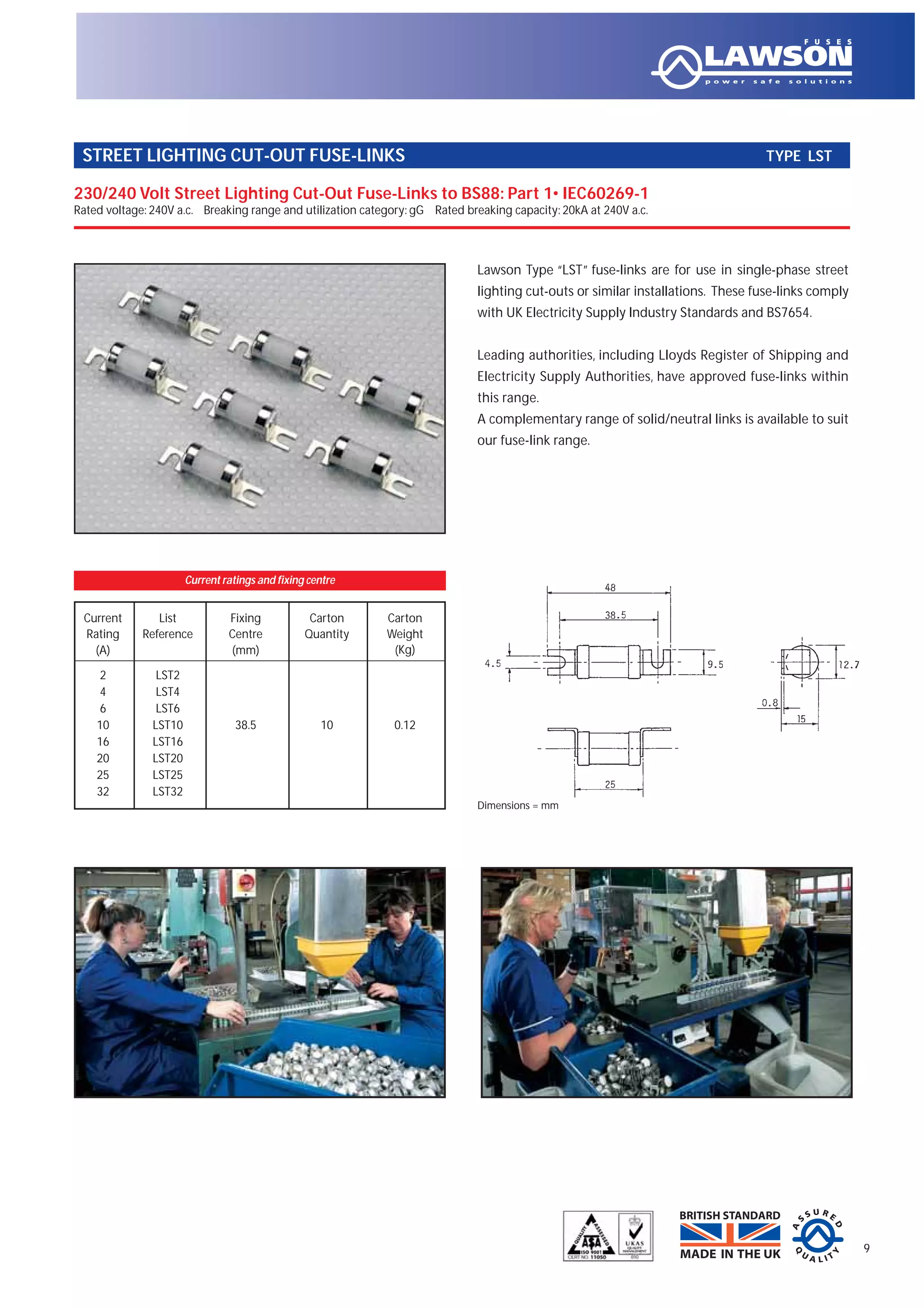 Lawson - Low Voltage Fuse Links | PDF