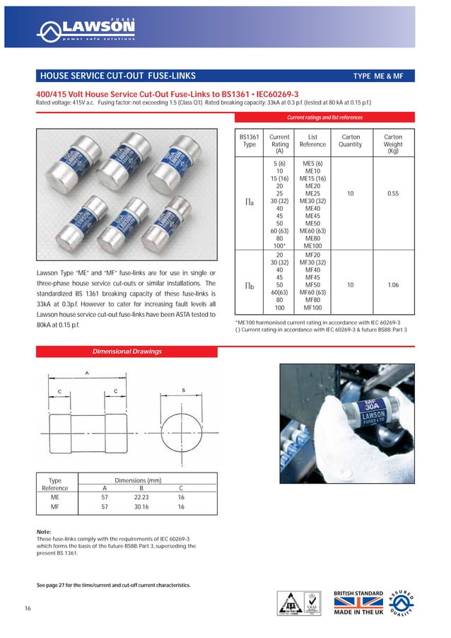 Lawson - Low Voltage Fuse Links | PDF