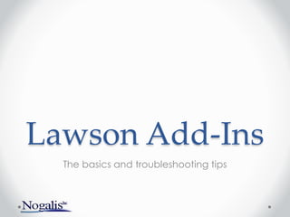 Lawson Microsoft Addins | PPTX