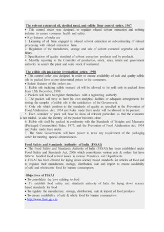 Laws & regulations related to food industries | DOCX