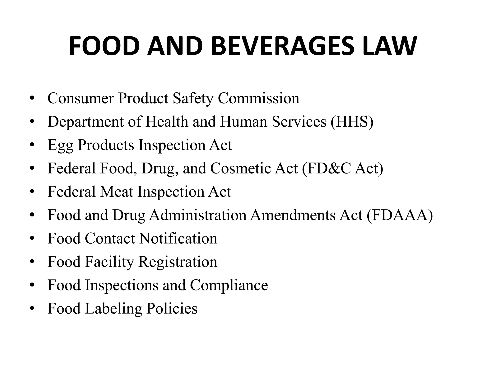 Laws relating to restaurants & bars | PPTX