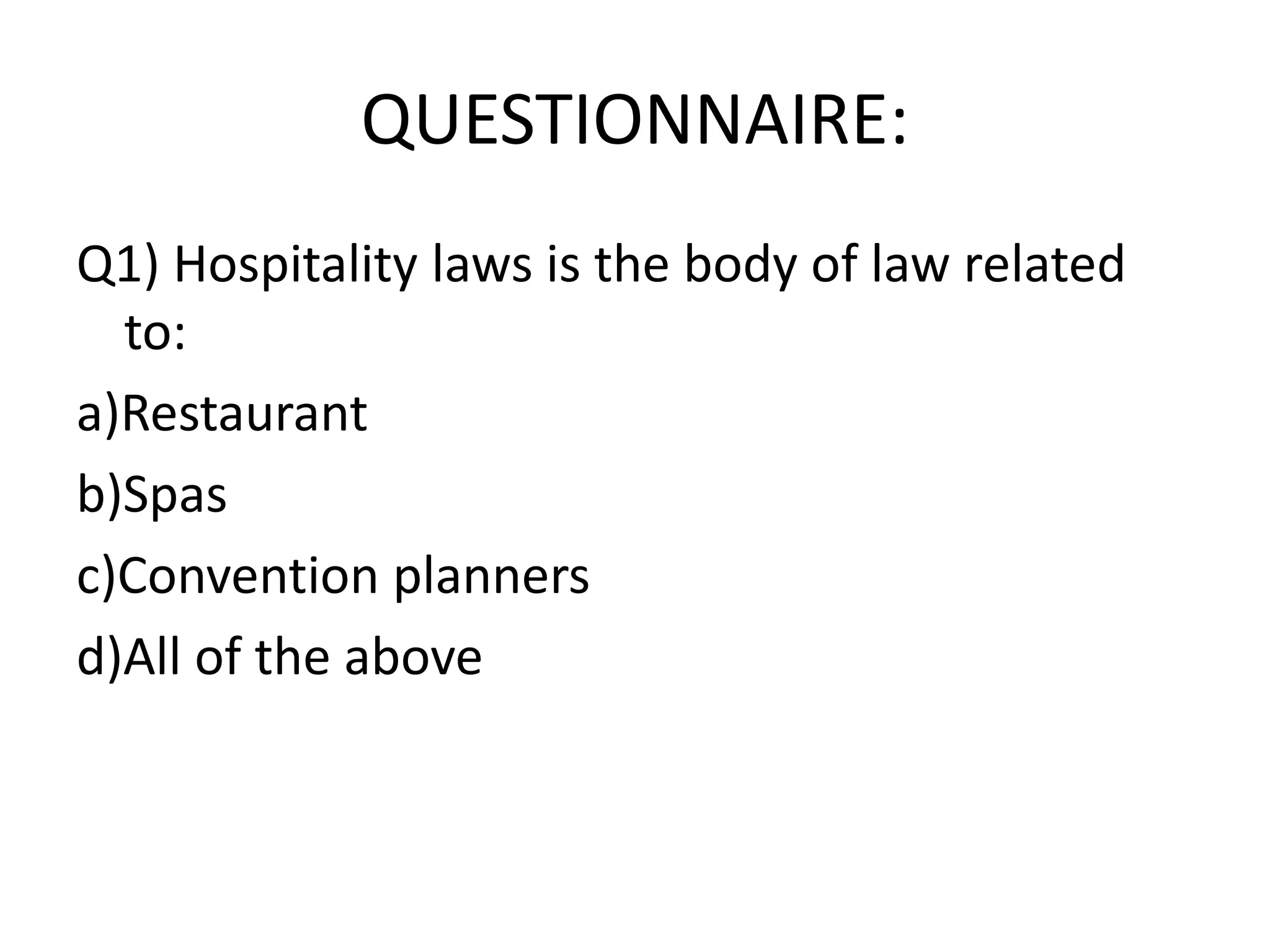 Laws relating to restaurants & bars | PPTX