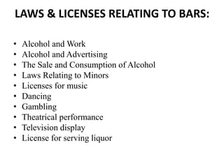 Laws relating to restaurants & bars | PPTX