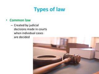 Legal System: Type of law, Torts and Liabilities | PPTX