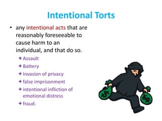 Legal System: Type of law, Torts and Liabilities | PPT | Free download