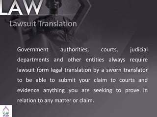 Lawsuit translation | PPT