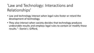 legality of TECHNOLOGY usage in legal system | PPTX