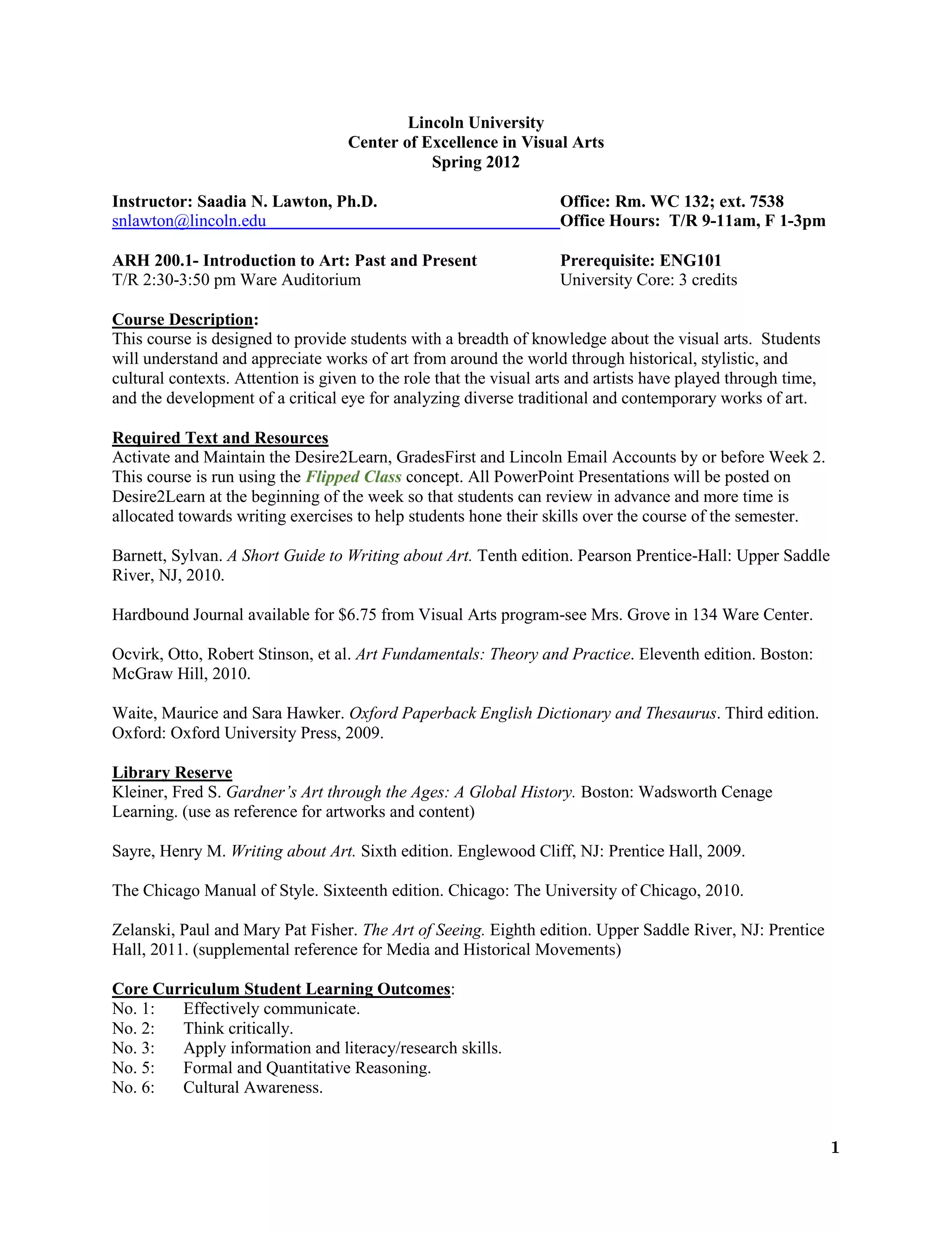 Lawton Sample Syllabi Package | PDF