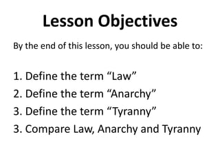 Law versus anarchy | PPT