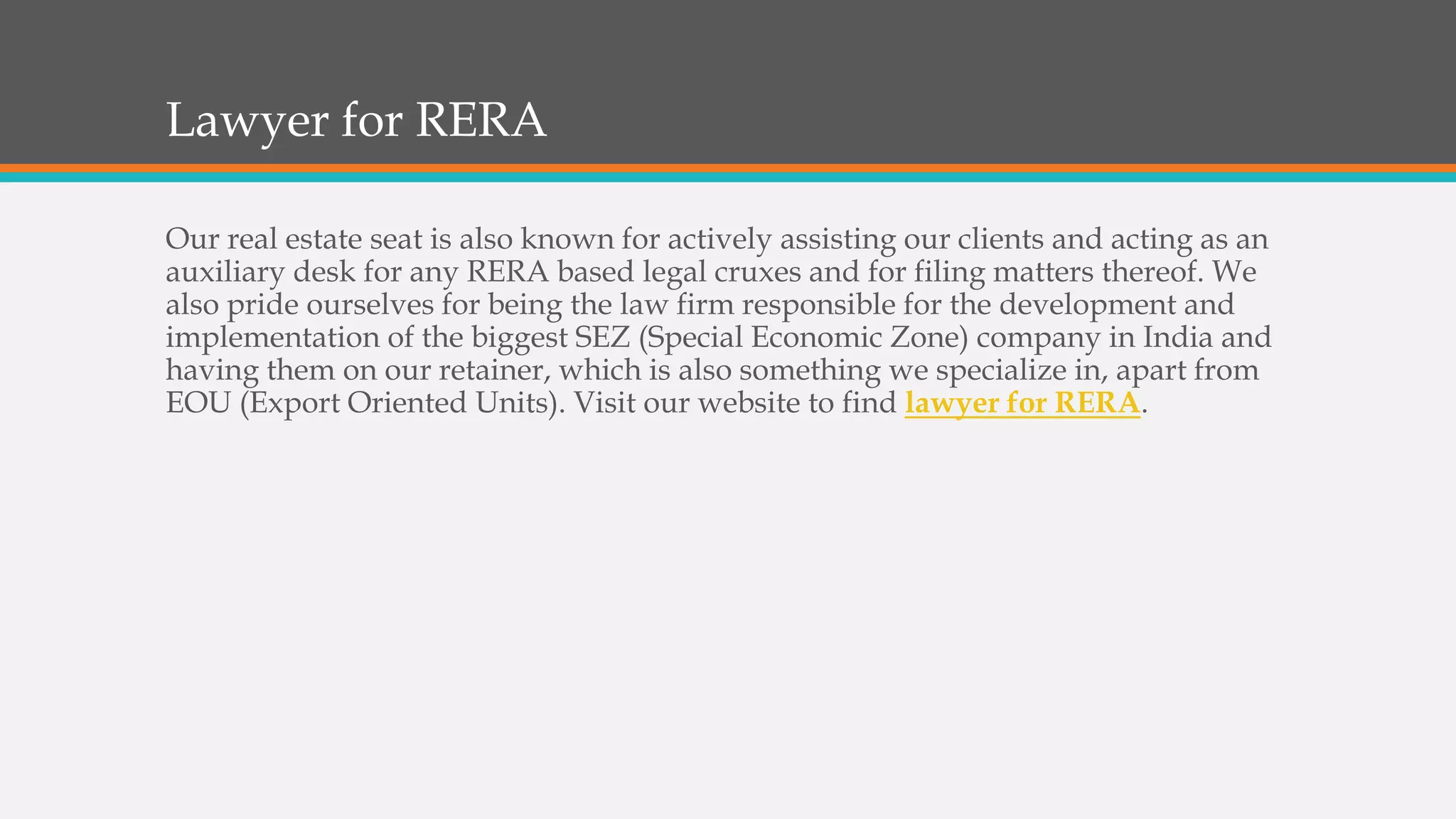 Lawyer for RERA | PPTX