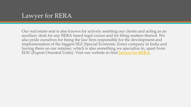 Lawyer for RERA | PPT