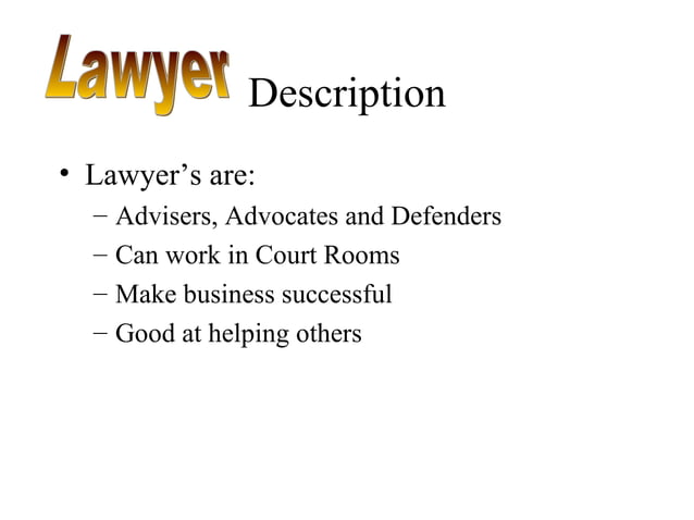 Lawyer Presentation | PPT | Legal Services Industry | Industries