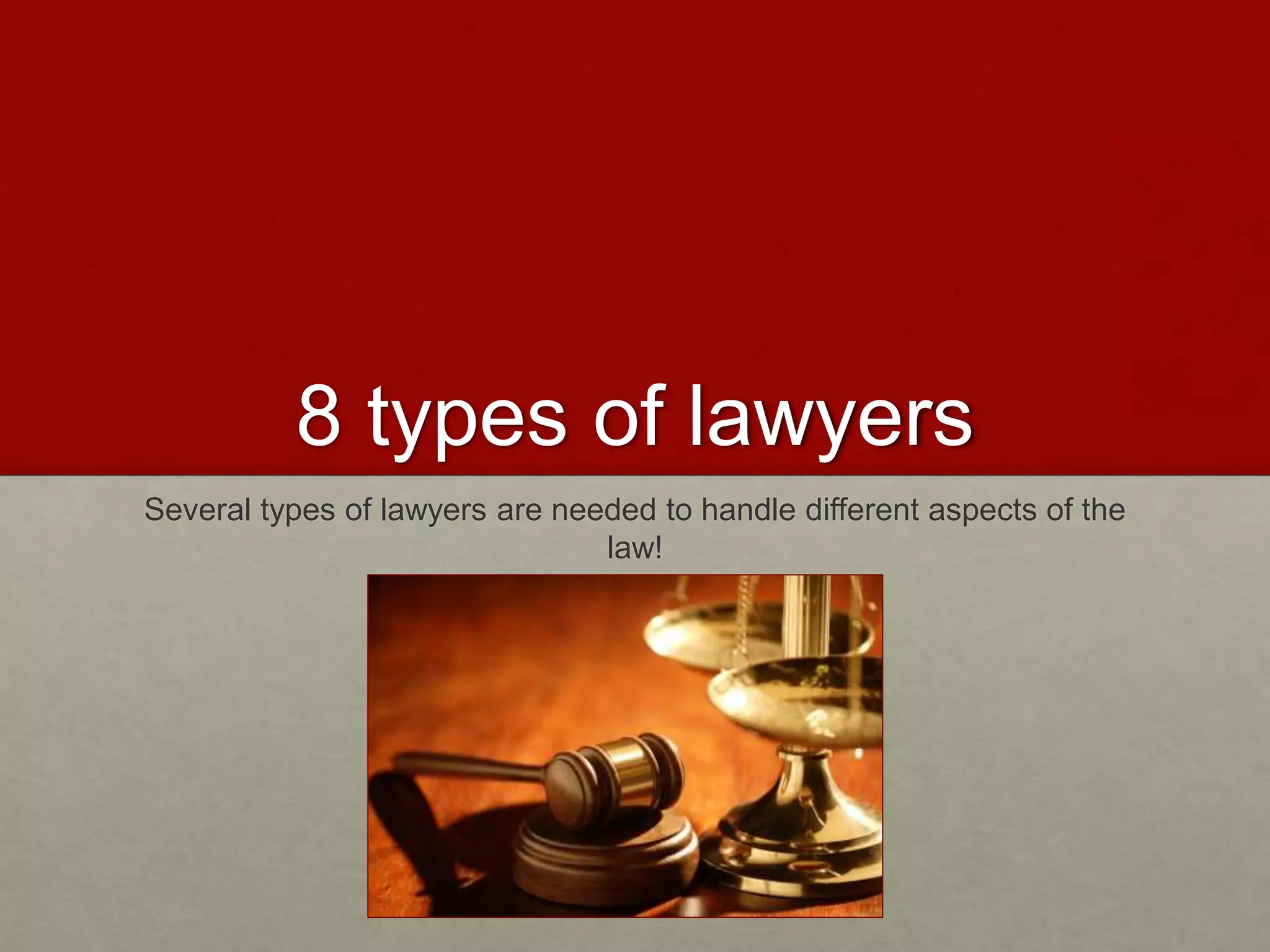 8 Types of Lawyers | PPTX