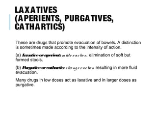 Laxatives and Purgatives | PPT