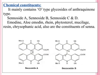 LAXATIVES- SENNA.pptx FOR FIRST YEAR DIPLOMA STUDENTS | PPTX