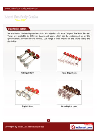 Laxmi Bus Body Centre, Mumbai, Bus Accessories | PDF