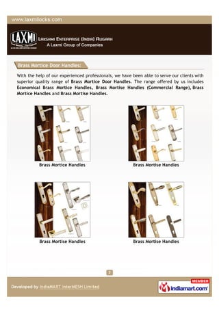 Lakshmi Enterprise (India) Aligarh, Brass Builder Hardware Products | PDF