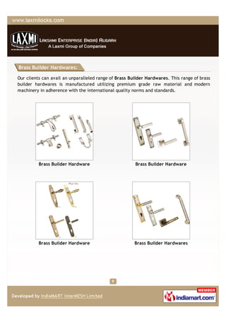 Lakshmi Enterprise (India) Aligarh, Brass Builder Hardware Products | PDF