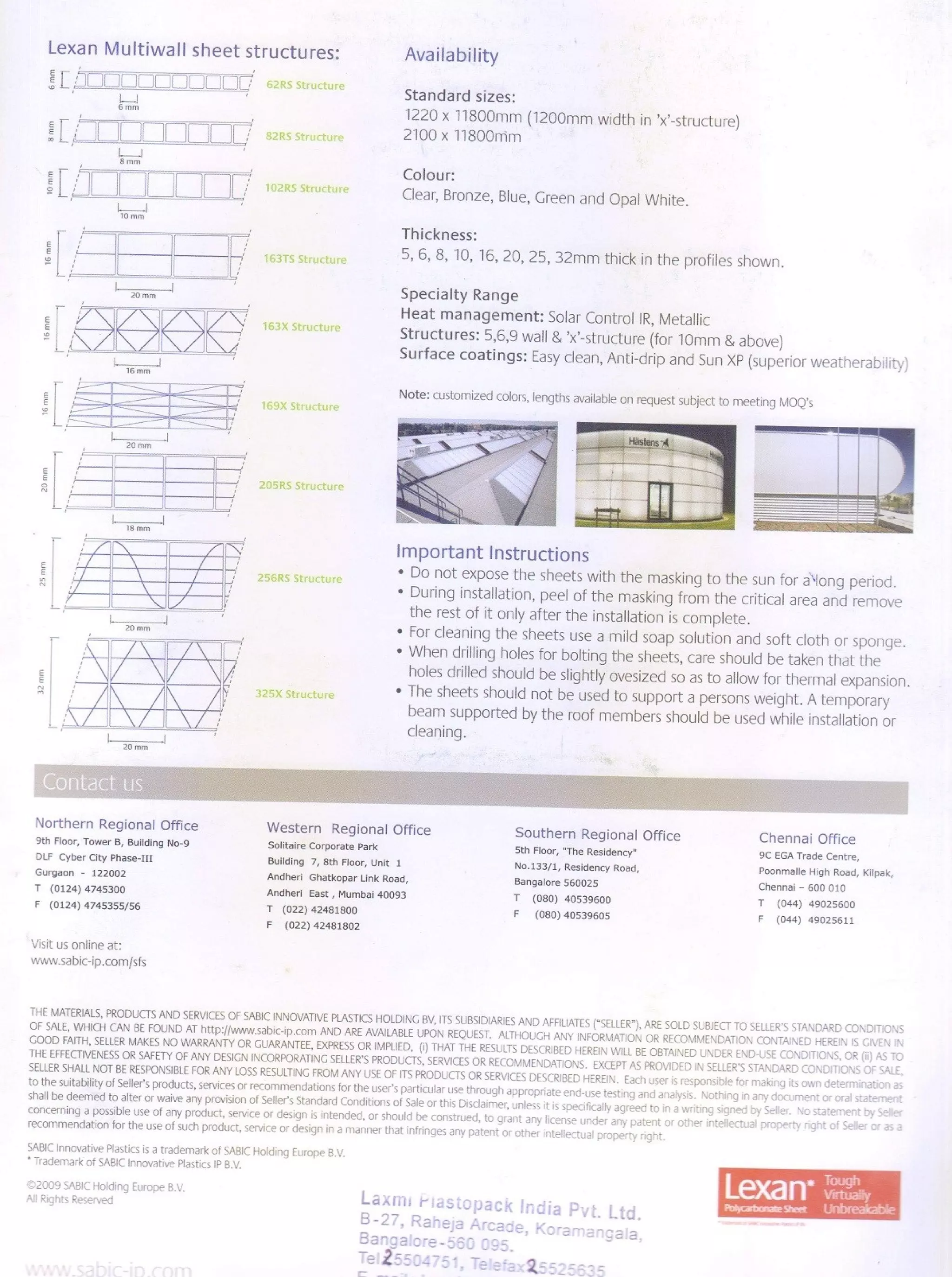 Laxmi Plastopack India Private Limited, Bengaluru, Polycarbonate Sheets | PDF