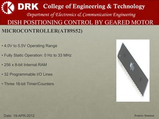 Dish position control using Geared Motor | PPT