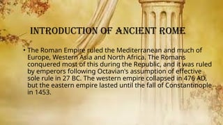 Ancient Rome fashion history clothing of male and female | PPTX