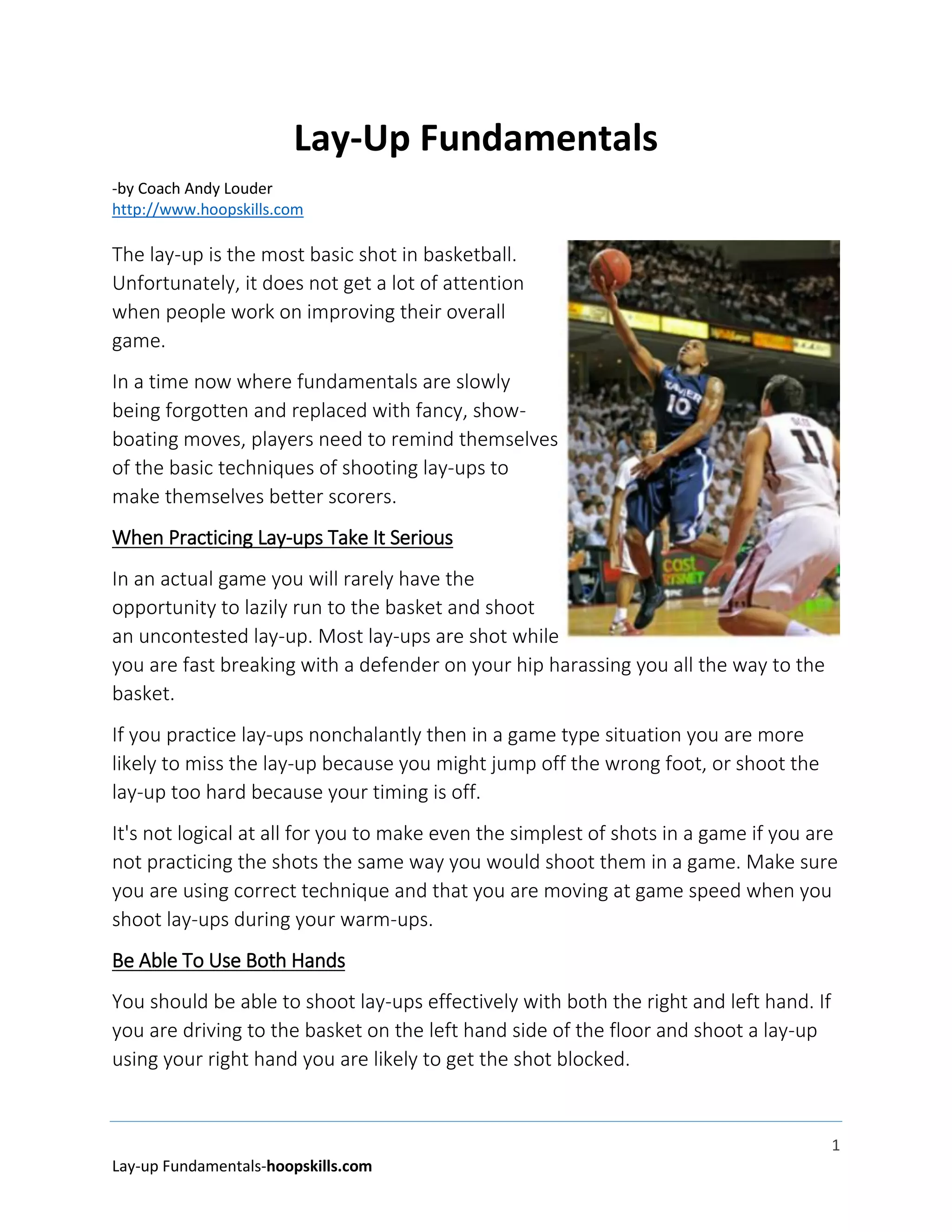 Basketball lay up fundamentals | PDF
