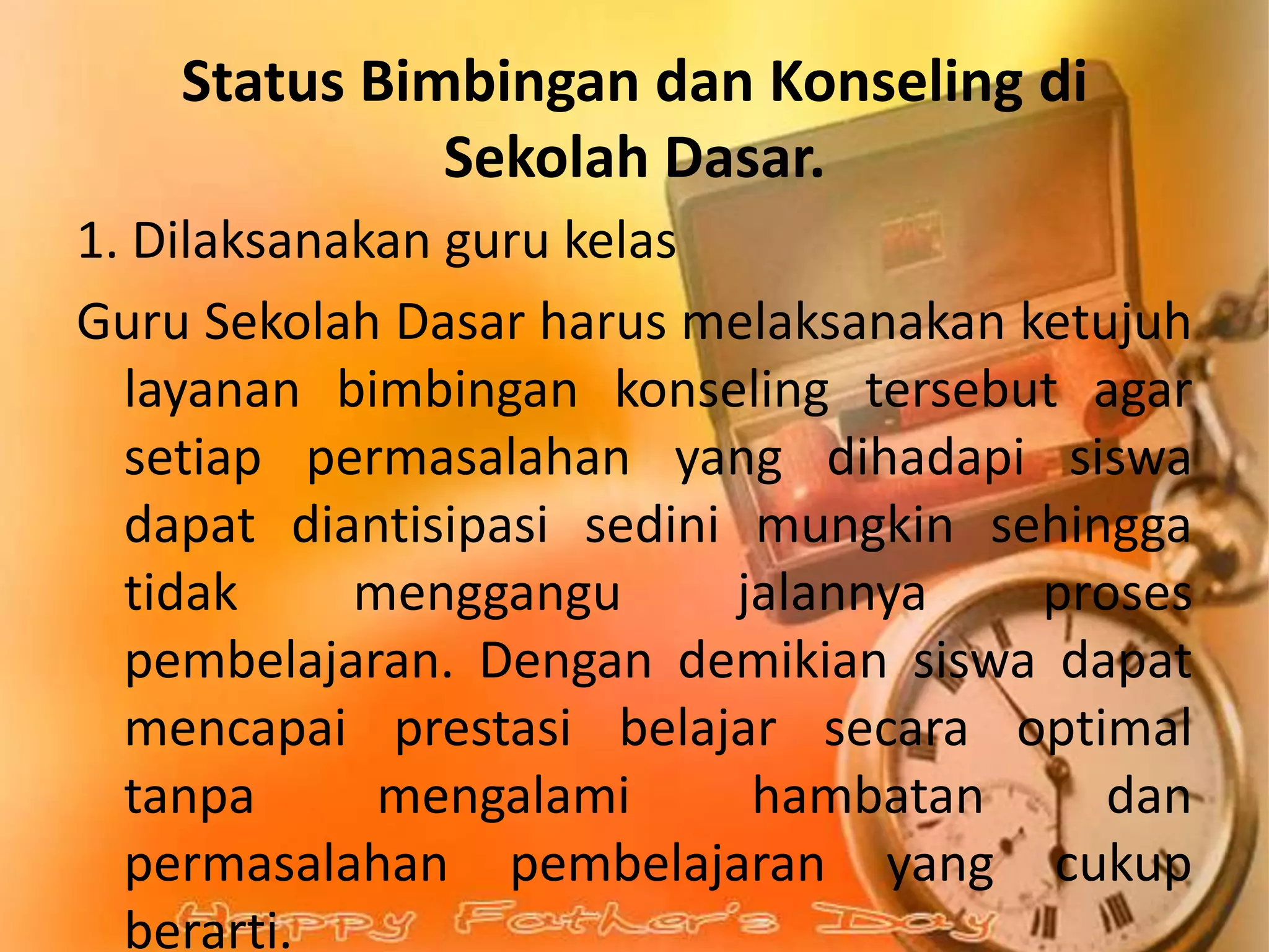 Layanan bk di sekolah dasar | PPTX