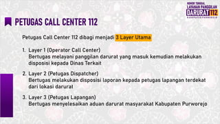 Layanan Panggilan Darurat 112 Kabupaten Purworejo | PPT