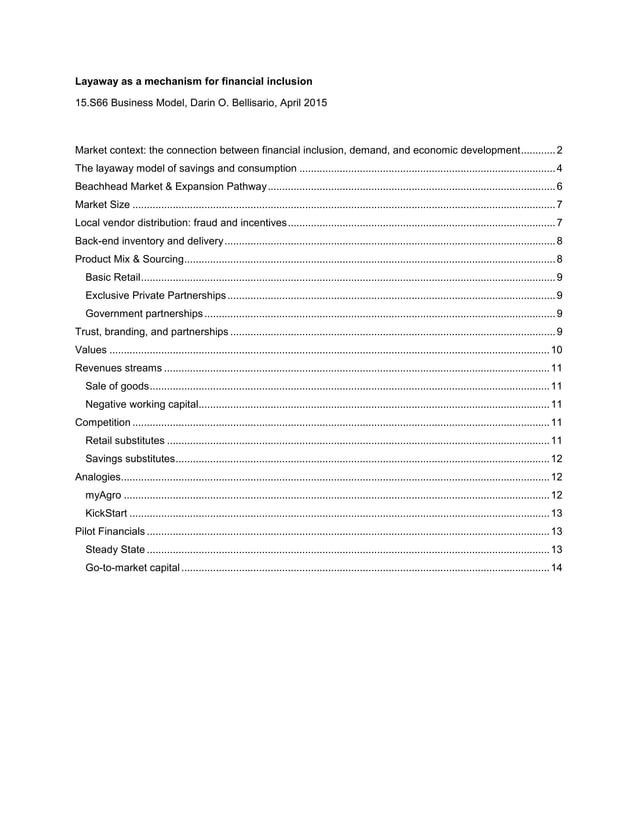 Layaway business model | PDF | Business Accounting & Finance | Business