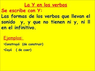 La y en los verbos | PPT