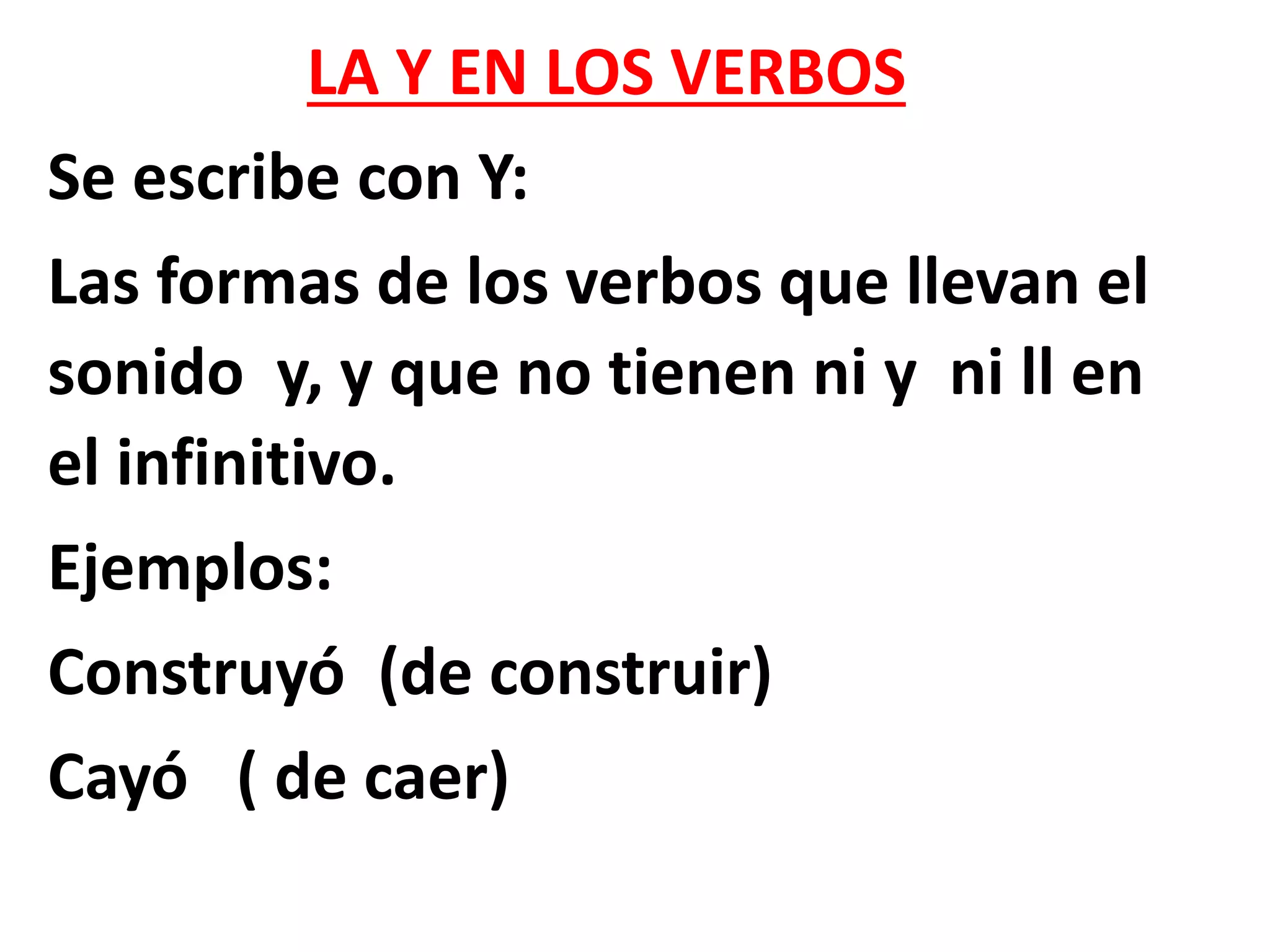 La y en los verbos | PPTX