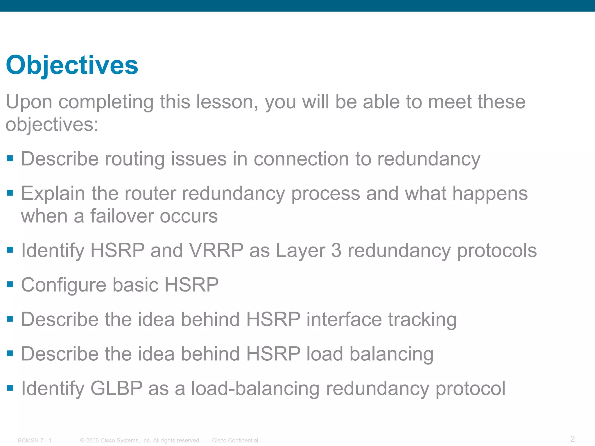 Layer 3 redundancy hsrp | PDF