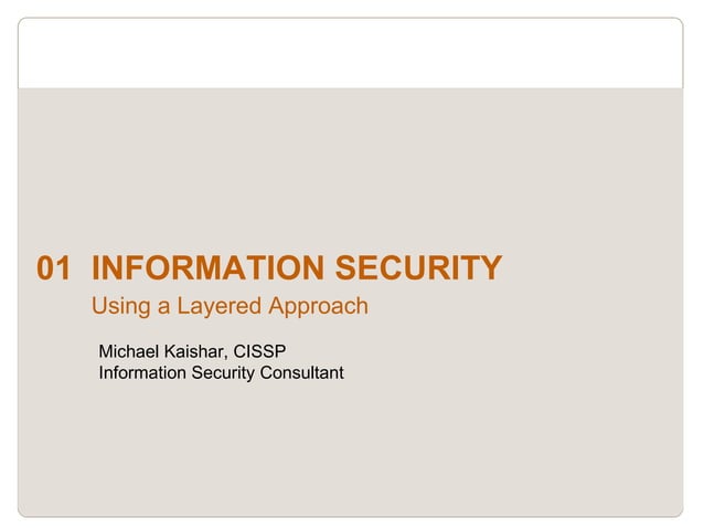 Layered Approach - Information Security Recommendations | PPT
