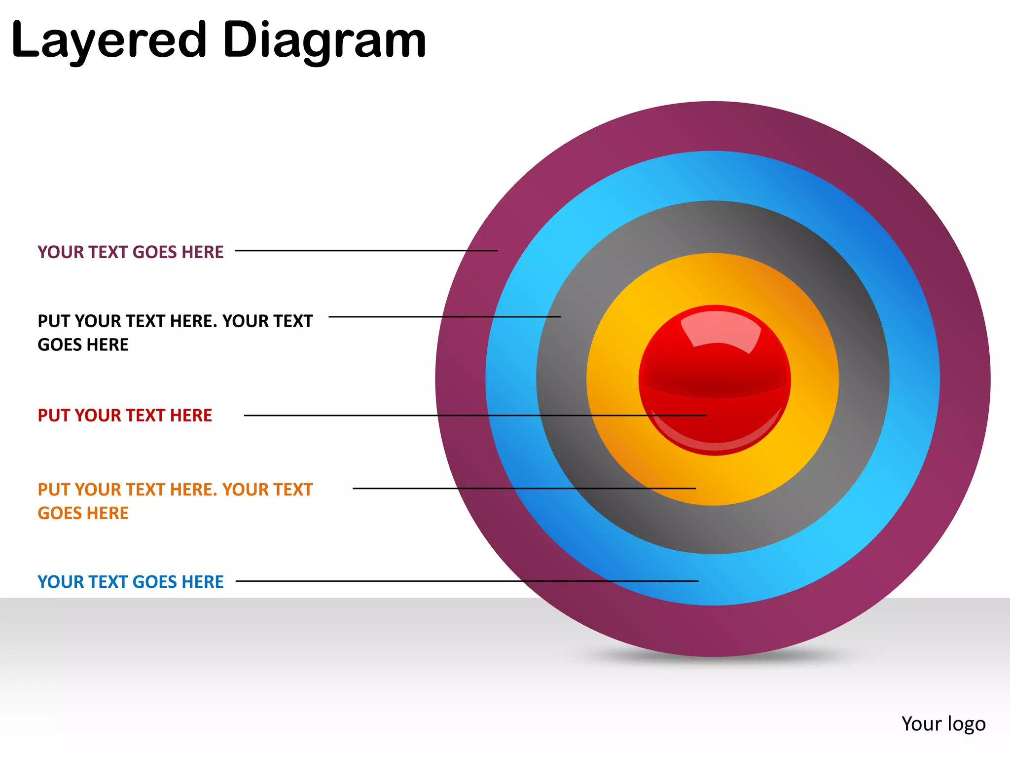 Layered core slices stages diagram powerpoint presentation templates | PPTX