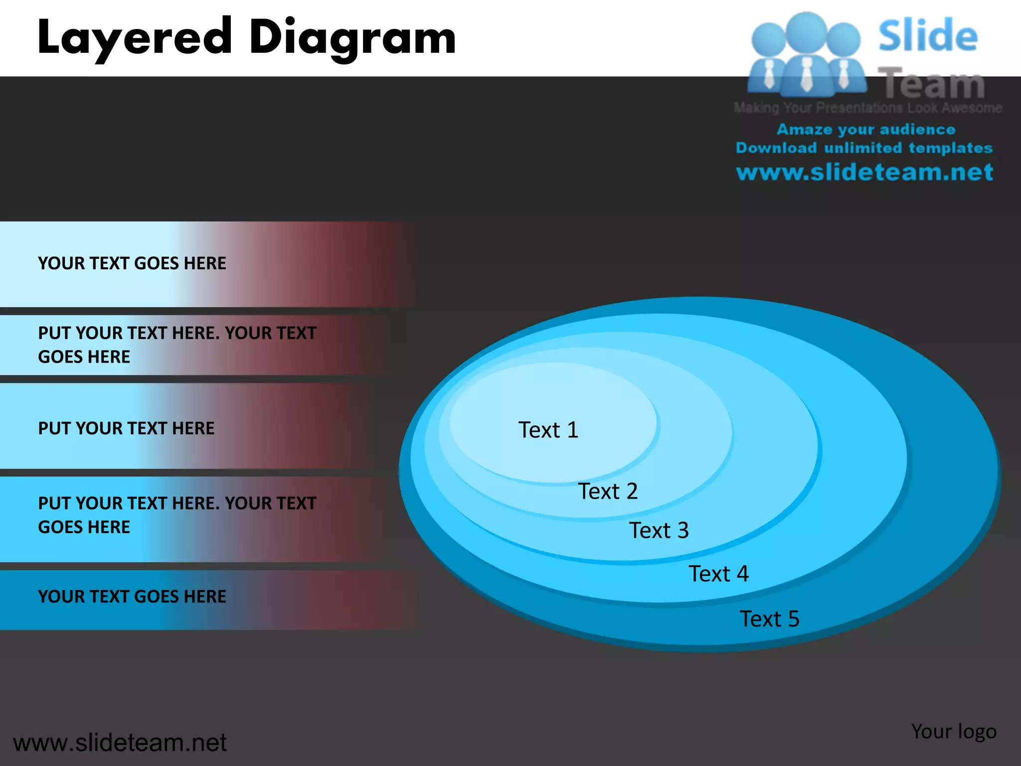 Layered diagram powerpoint presentation templates. | PPT
