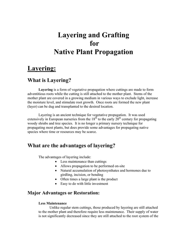 Layering and grafting | PDF | Gardening | Home & Garden