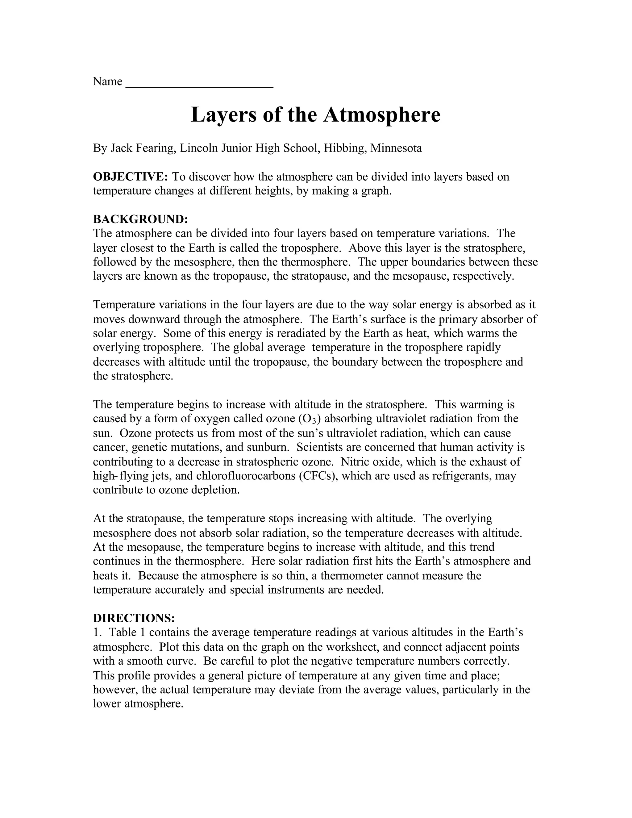 Layers Of Atmosphere | PDF