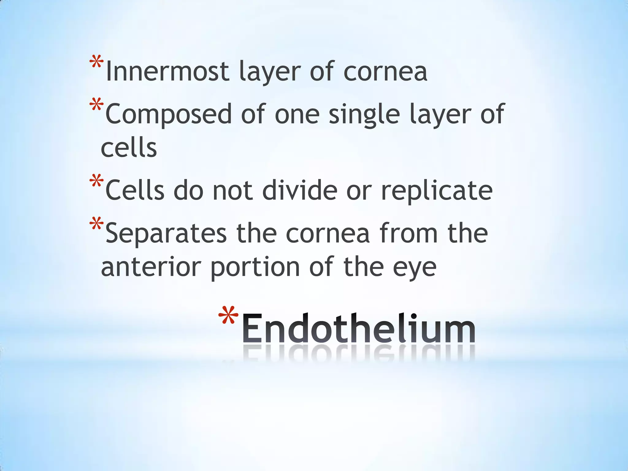 Layers of the cornea | PPTX
