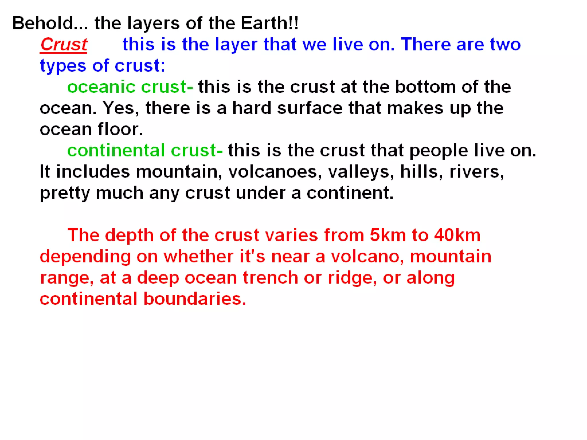 Layers of the earth | PPT