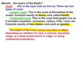 Layers of the earth | PPT